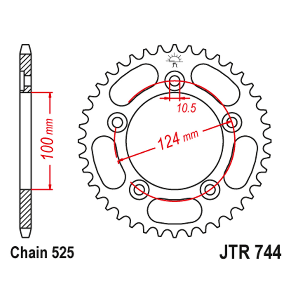 Zadnji lančanik JT JTR744-39 (525) 39 zuba