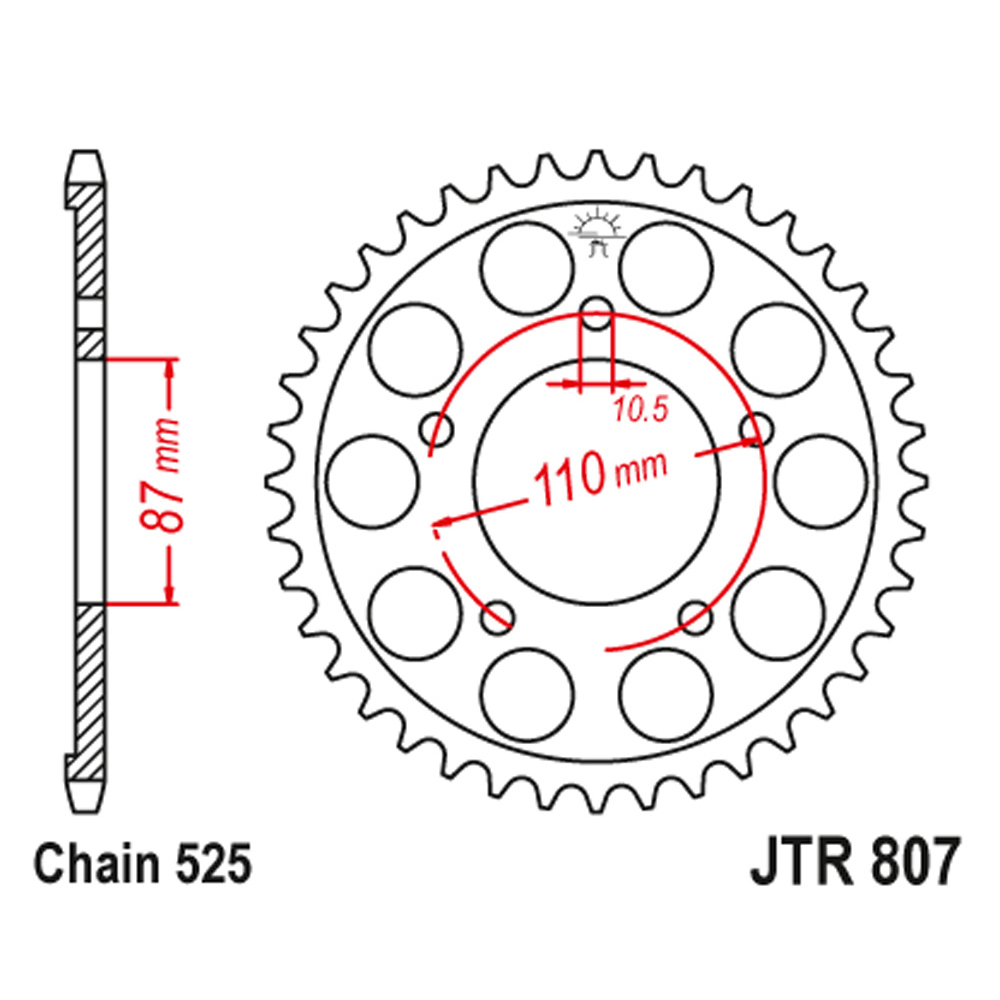 Zadnji lančanik JT JTR807-44 (525) 44 zuba