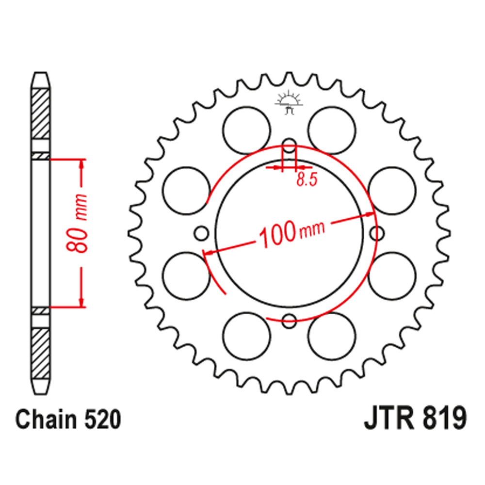 Zadnji lančanik JT JTR819-39 (520) 39 zuba