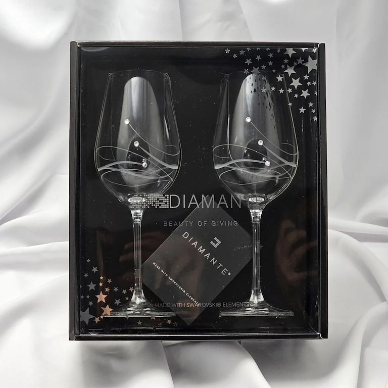 Čaše za vino Swarovski Matt Bliss – set dve čaše