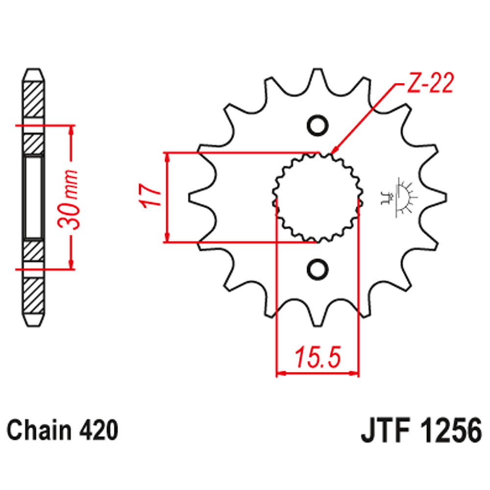 Prednji lančanik JT JTF1256-16 (420)16 zuba