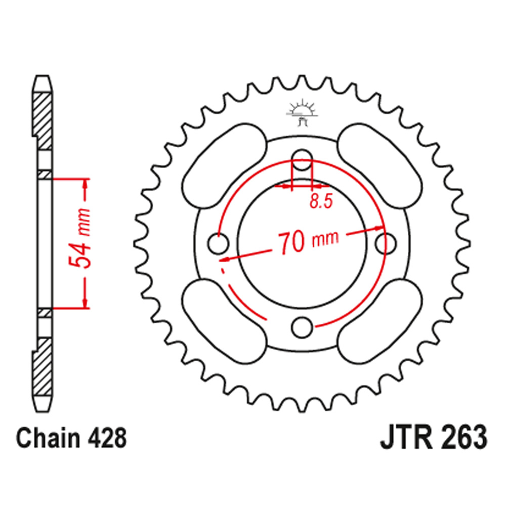 Zadnji lančanik JT JTR263-38 (428) 38 zuba