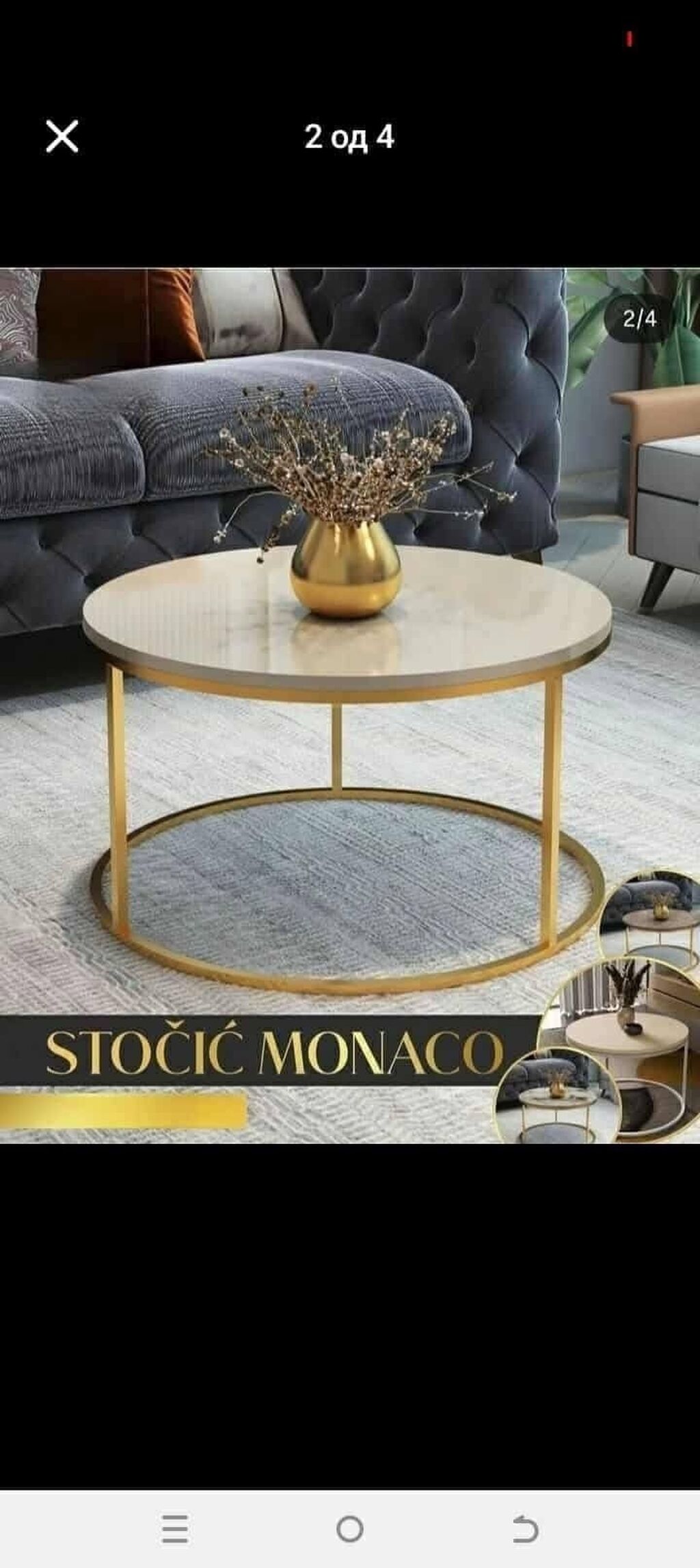 Stočić MONACO – elegantan okrugli klub sto za dnevni boravak. -