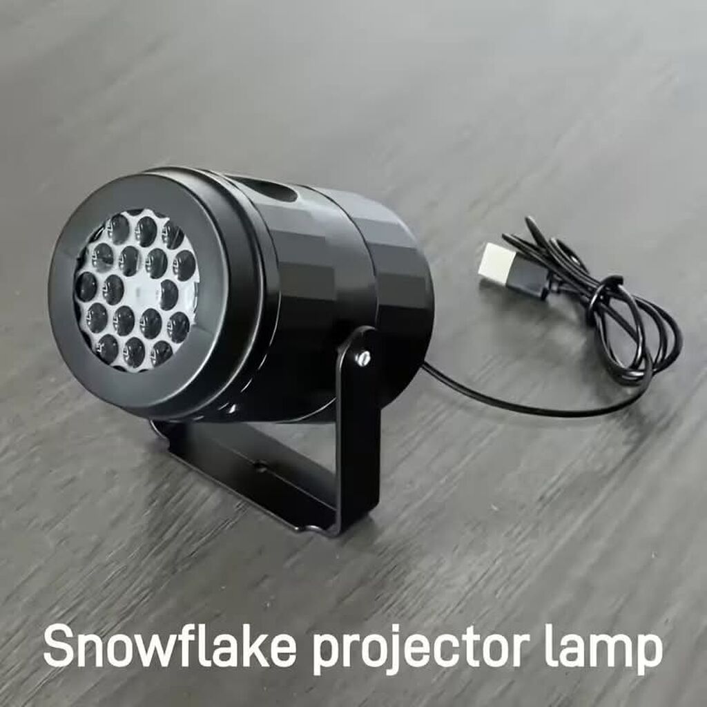 Lampa sa Projekcijom Pahuljica - USB Napajanje, Zimska Čarolija sa