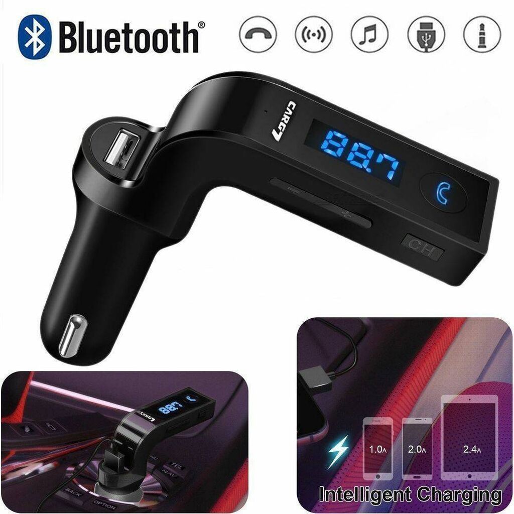 Punjac za Auto FM Transmiter i Bluetooth 3 u 1 Vise Boja NOVO AKCIJA