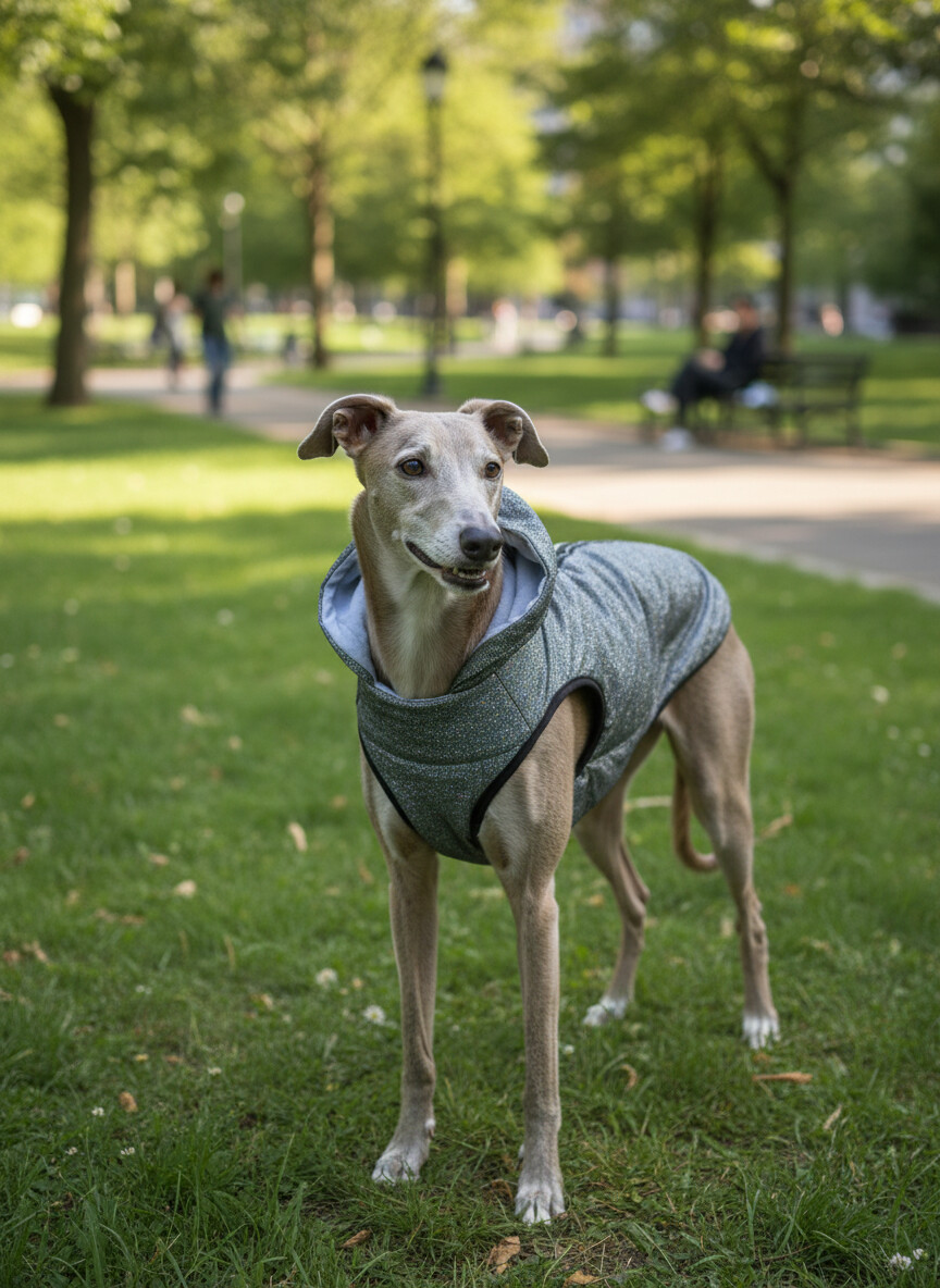 Reflektujući sivi kaput za psa sa kapuljačom - Materijal: spolja