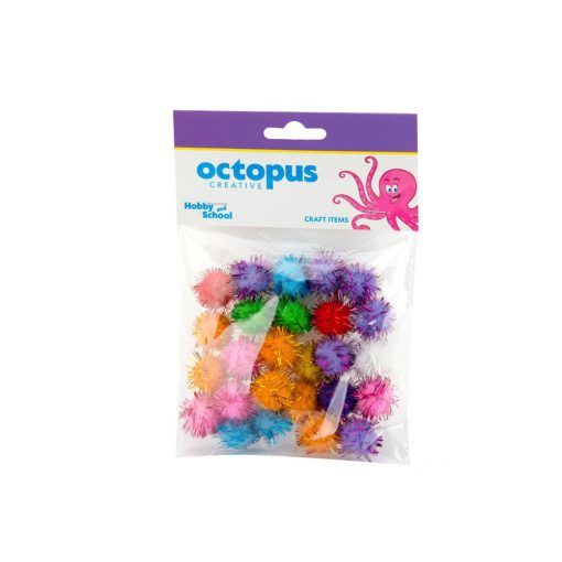 DEKORATIVNE POM POM LOPTICE GLITER 20mm 25kom UNL-0903 OCTOPUS