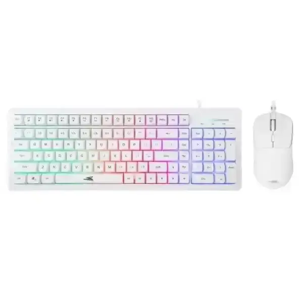 Tastatatura + miš Baracuda ORCA Full Layout/Membranska/RGB/US + 7200DPI/Optički/Bela