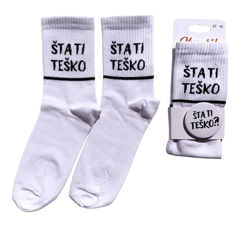 Čarape Šta ti teško + bedž