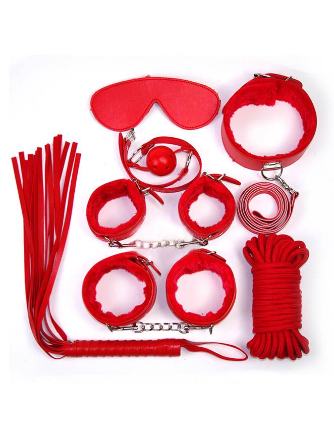 Set crvenih kožnih BDSM igračaka C80689-2