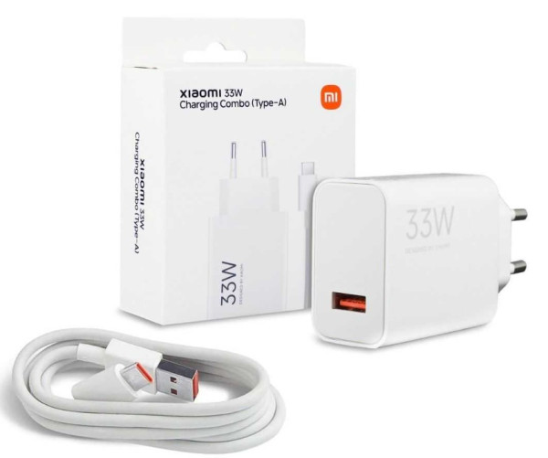 Xiaomi 33W Charging Combo (Type-A) USB-A EU adapter+ kabl Tip-C punjac