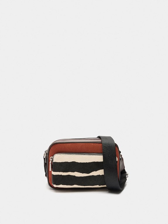 CROSSBODY BAG WITH LEATHER DETAILS