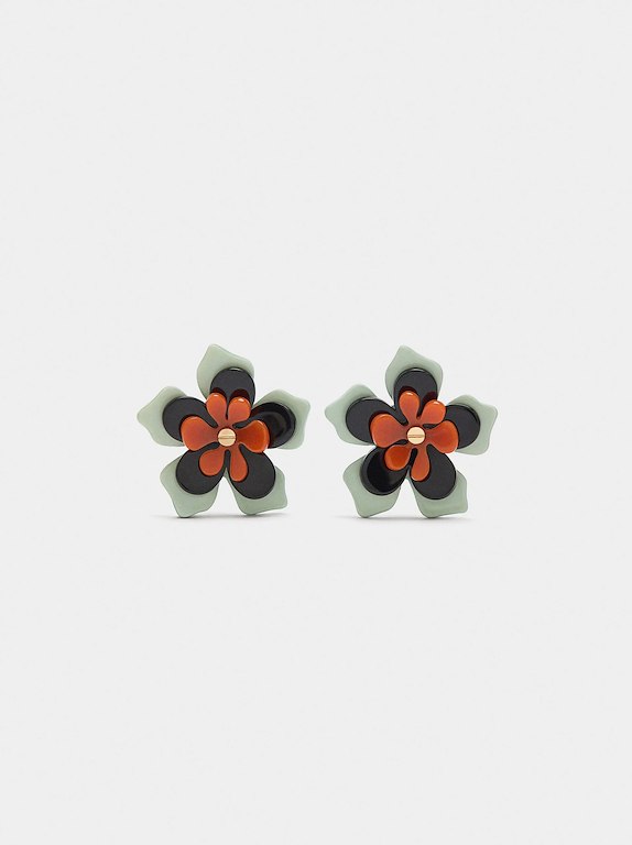 MULTICOLOR FLOWER EARRINGS WITH RESIN
