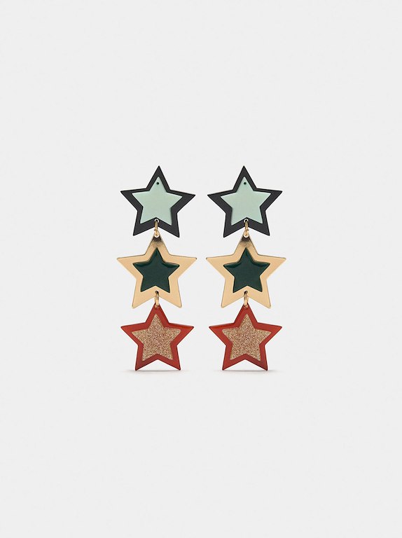 LONG EARRINGS WITH MULTICOLOR STARS