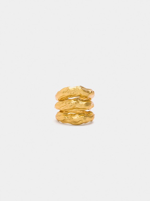 IRREGULAR RING TRIPLE EFFECT - 18K GOLD PLATED