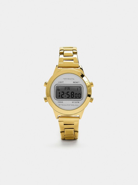 DIGITAL WATCH WITH STAINLESS STEEL BRACELET