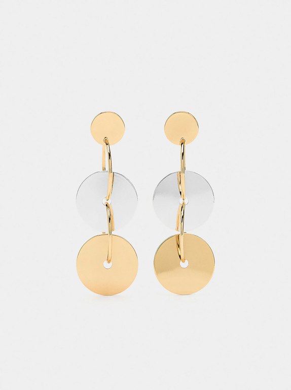 LONG BICOLOR MULTIRING EARRINGS