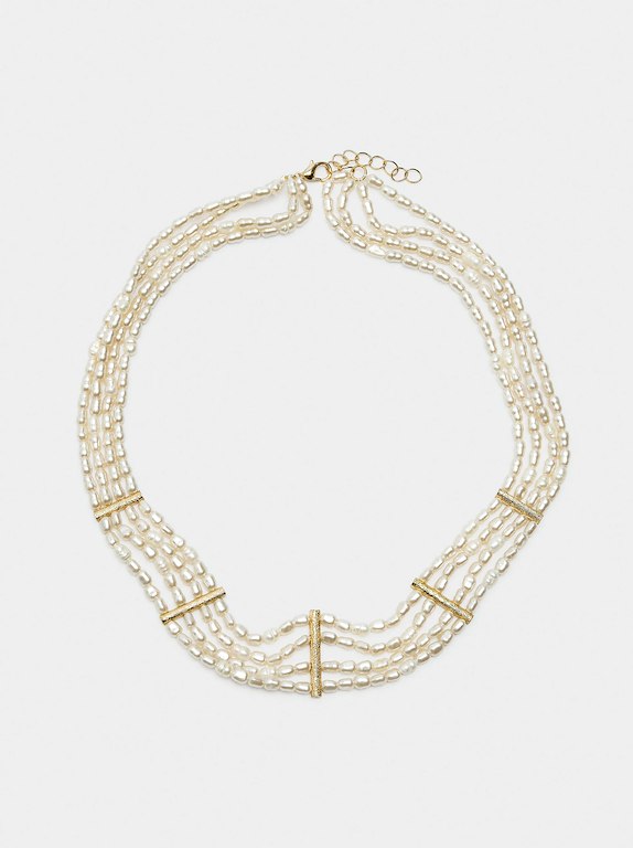 SHORT MULTI-COLLAR WITH FRESHWATER PEARLS