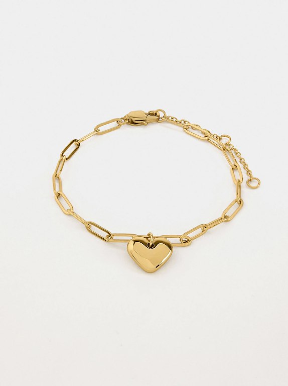 BRACELET OF LINKS WITH HEART - STAINLESS STEEL