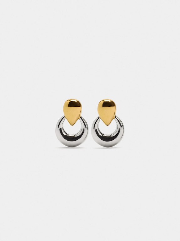 BICOLOR SHORT EARRINGS - STAINLESS STEEL