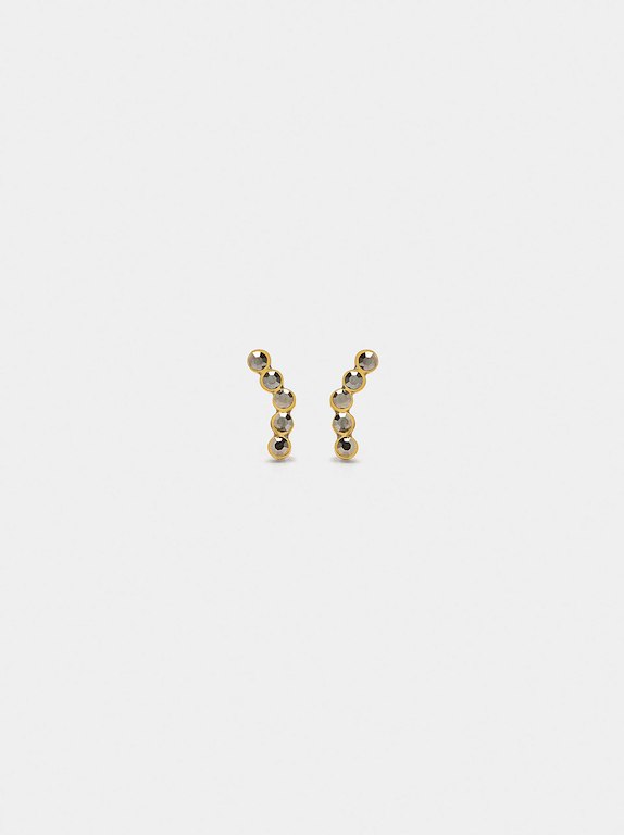 SHORT EARRINGS WITH CRYSTALS - STAINLESS STEEL