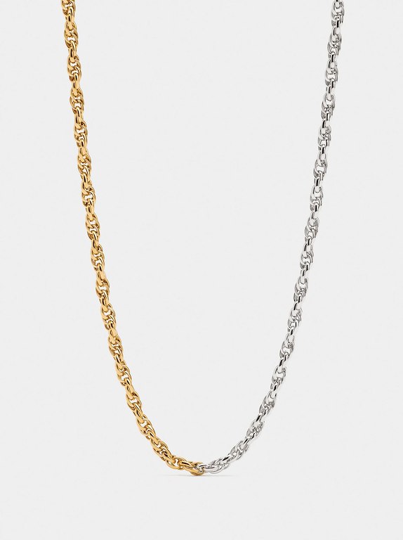BICOLOR NECKLACE WITH LINKS - STAINLESS STEEL