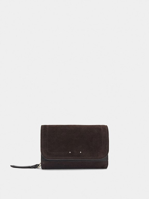 WALLET WITH LEATHER DETAILS WITH FLAP