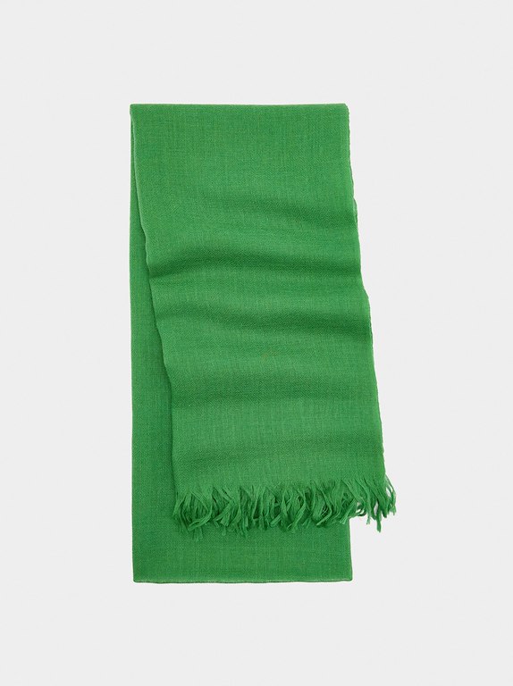 WOOL PASHMINA WITH FRINGES
