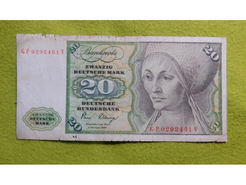 20 deutsche mark 1980 Nemačka