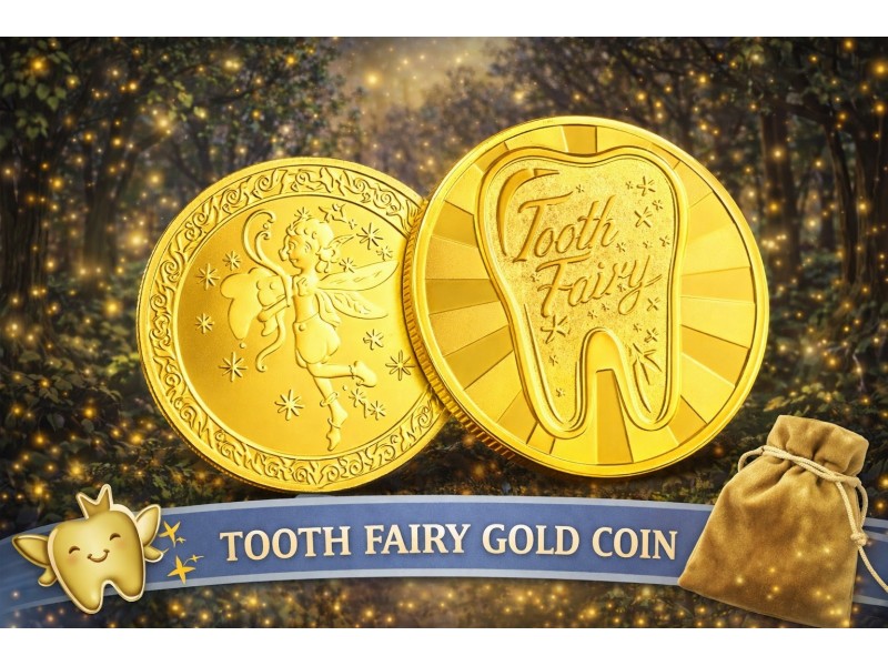 Zubic Vila novcic Gold Tooth Fairy Elf NOVO