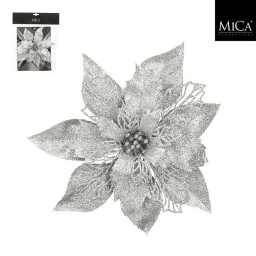 Novogodišnja dekoracija - CLIP POINSETTIA 20cm 1179721 - Silver - EDL