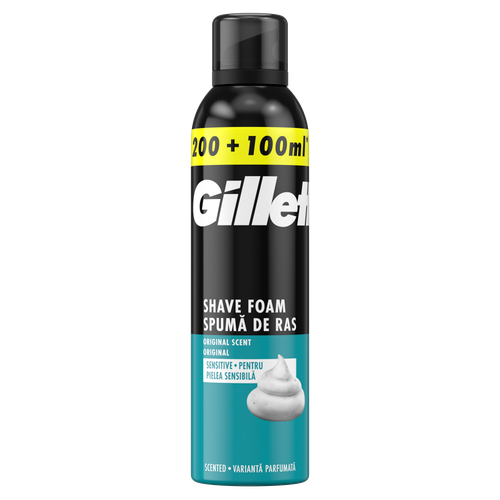 Gillette Sensitive pena za brijanje 200ml + 100ml gratis