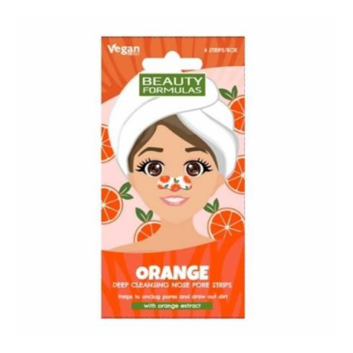 Beauty Formulas - NOSE PORE STRIPS - tračice za pore - ORANGE 6 kom