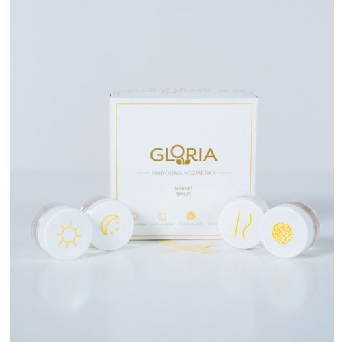 Gloria Mini Set - Dnevna Krema 5ml, Noćna Krema 5ml, Hijaluronska Krema 5ml I Piling Za Lice 5ml
