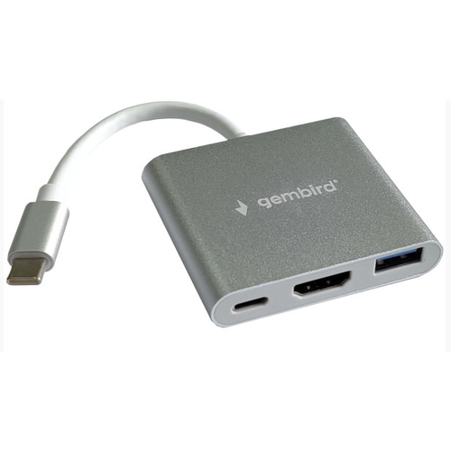 A-CM-HDMIF-05 ** Gembird TYPE-C TO HDMI + USB3.0 + PD ALUMINIUM ( 735)