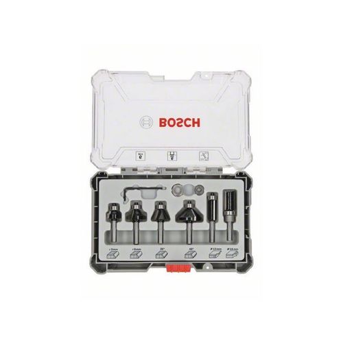 BOSCH Komplet glodala, 6 komada, Trim&Edging držač od 6 mm 2607017468