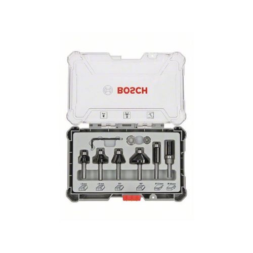 BOSCH Komplet glodala, 6 komada, Trim&Edging držač od 8 mm