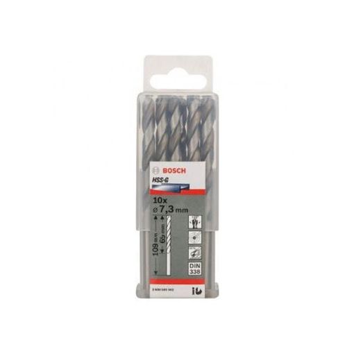 BOSCH Burgija za metal HSS-G, DIN 338 7,3 x 69 x 109 mm pakovanje od 10 komada