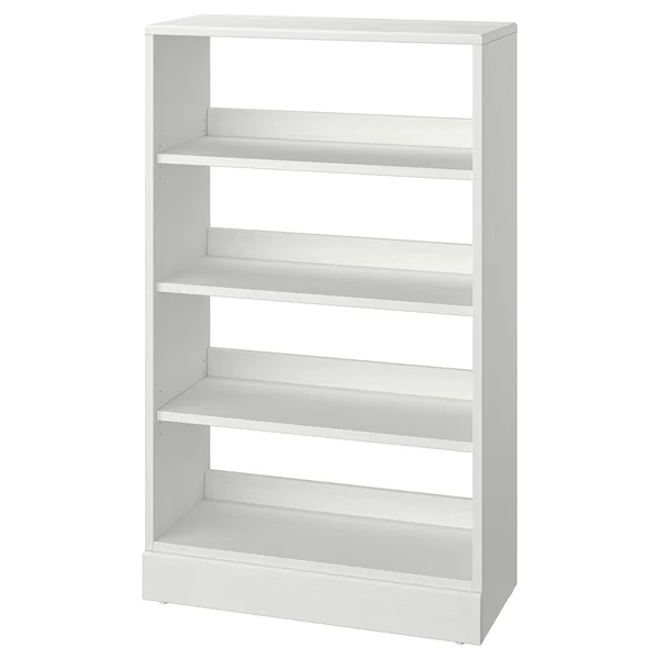 Spojene police s postoljem, bela, 81x37x134 cm