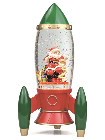 Novogodišnja snežna raketa - Santa Spinner, 28 cm