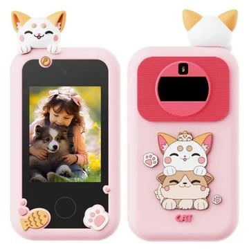 X11 KIDS LEARNING TOY WITH CAMERA AND GAMES - PINK CAT