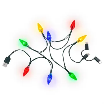 GOOBAY CHARGING CABLE WITH CHRISTMAS LIGHTS - USB-C, MICROUSB, LIGHTNING