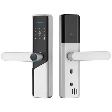 A1 TUYA WIFI FINGERPRINT SMART DOOR LOCK WITH DYNAMIC PASSWORDS AND NFC - SILVER