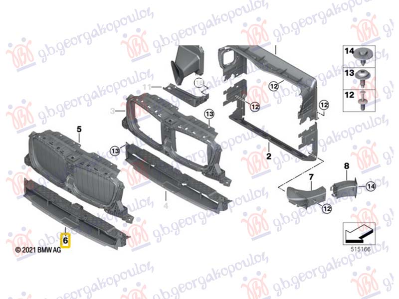 USMERIVAC VAZDUHA HLADNJAKA DONJI PLASTICNI (SA RESETKOM) (M-SPORT) BMW X4 (G02) (2022-) (OEM: 51745A1ACE2)