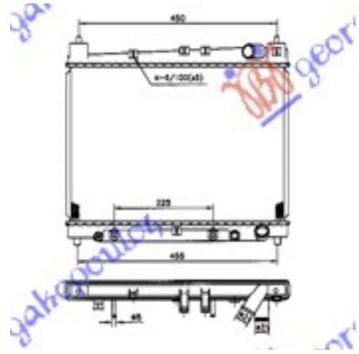 HLADNJAK MOTORA 1.3/1.5 (AUTO) (35×49) (KOYO) TOYOTA YARIS I (1999-2005) (OEM: 16400-21070, 1640021070)