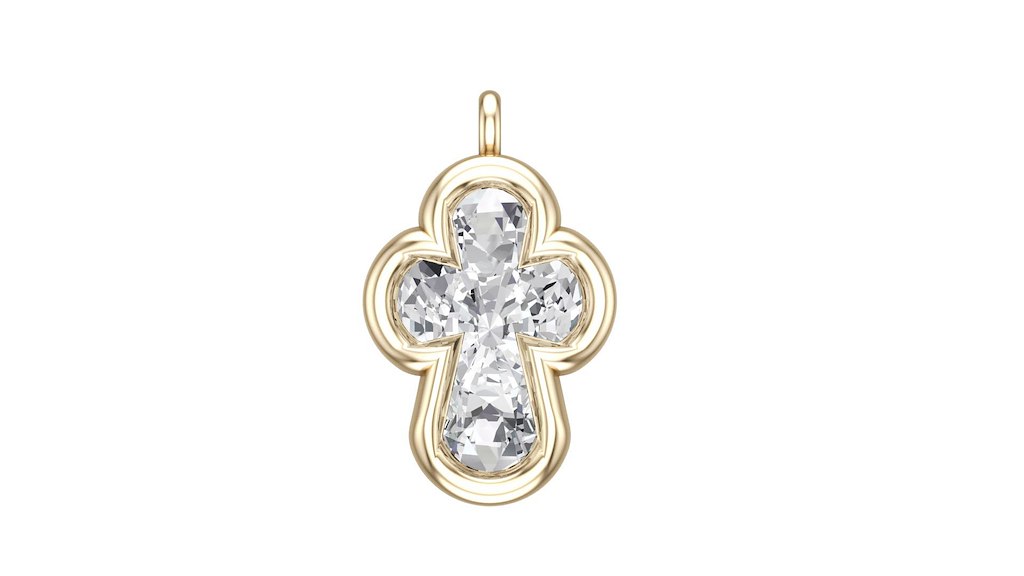 Cross Bazel Diamond pendant