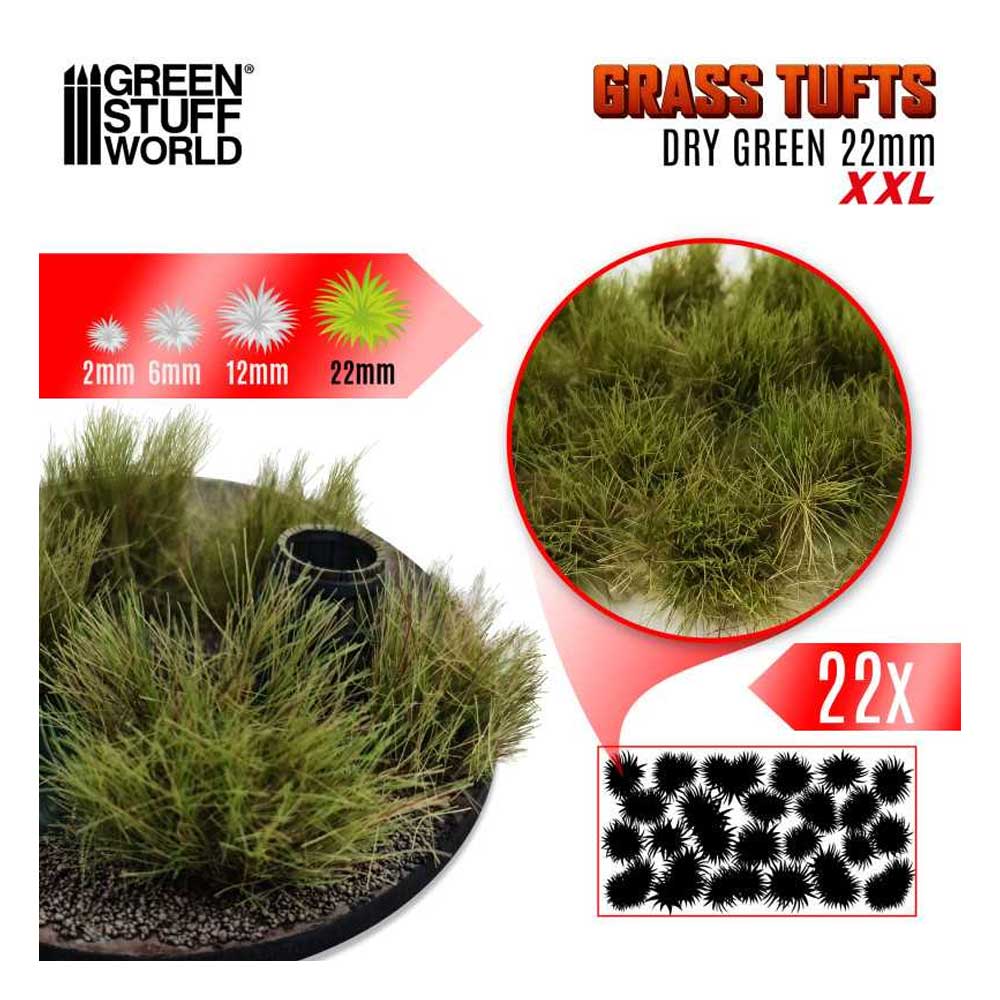 Grass TUFTs 22mm XXL - DRY GREEN