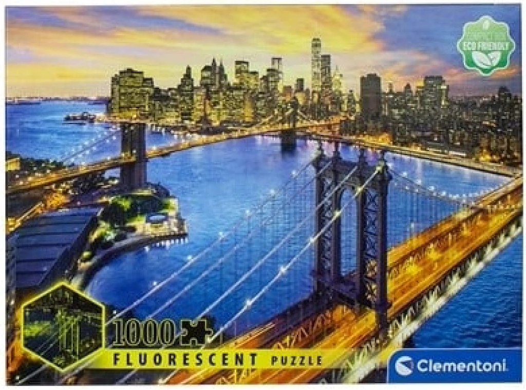 SLAGALICA PUZZLE 1000PCS CLEMENTONI NEW YORK FLUO