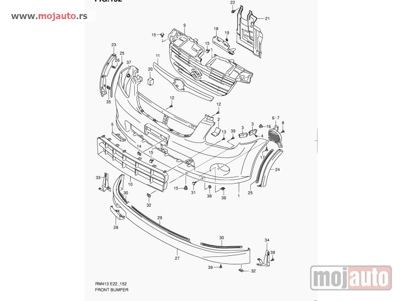 Suzuki Ignis Resetka Prednjeg Branika 00-08,NOVO