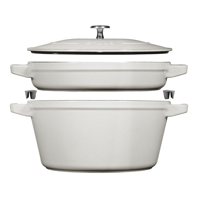 STAUB Cocotte Stackable 2/1 White Truffle